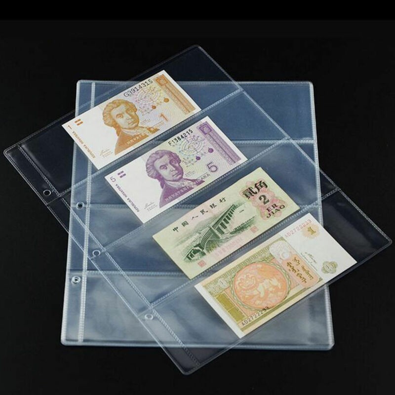 Paper Money Page Transparent Bill Note Collection Leaf 10pcs Banknotes ...