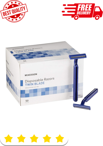 McKesson Disposable Razors [50 Count] Shaving Razor, Twin Blade, FREE ...