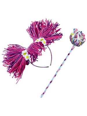 Toddlers Girls Purple Pink Fairy Abby Cadabby Muppet Headband Wand Set ...