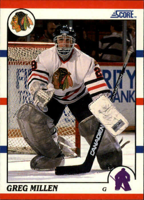 1990 SCORE NHL HOCKEY Trading Card #42 -- Greg Millen, Chicago Black ...