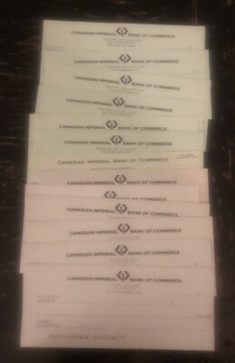 ephemera lot of 13 Canadian imperial Bank of commerce blank checks | eBay