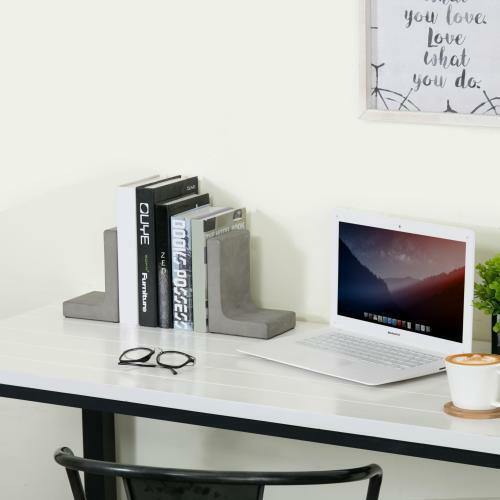 Cement Gray Bookends for Heavy Books, L-Shaped Concrete Book Holders, 1 ...