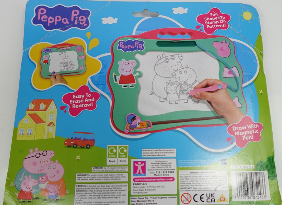 Peppa Pig Travel Magnetic Scribbler Drawing Board Draw, Stamp Erase ...