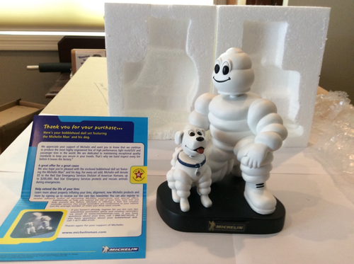 Rare 2004 Limited Edition Michelin Tire Man & Dog Bobblehead Figurine W ...