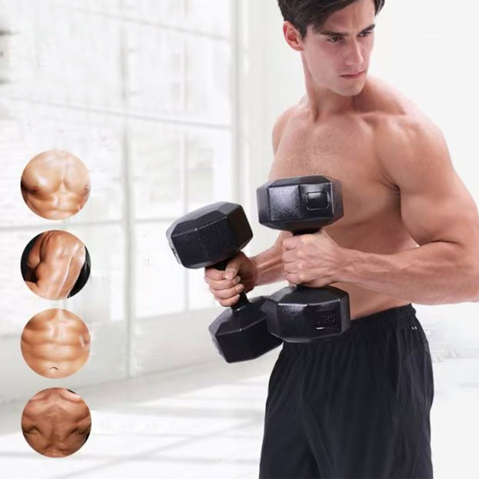 2X6KG Dumbbells Set Hexagon Dumbbell Home Exercise Workout Wight in ...