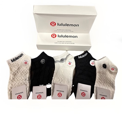 Lululemon Socks Womens 5 Pairs Ankle Socks Black White 3D Limited ...