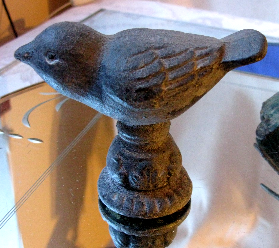 2 Antique/Vintage Cast Metal Birds. Larger is 8×6 Inches. Exact Age Is ...