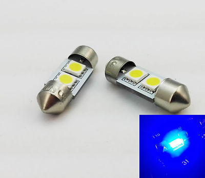 2x Festoon C3W 269 31MM 2 LED Number Plate Interior Blue bulbs ...