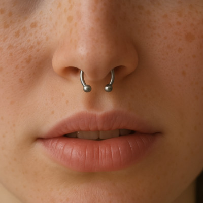 Horseshoe Bar Septum Piercing 16g 1.2mm Earring 12mm 316L Steel Body ...