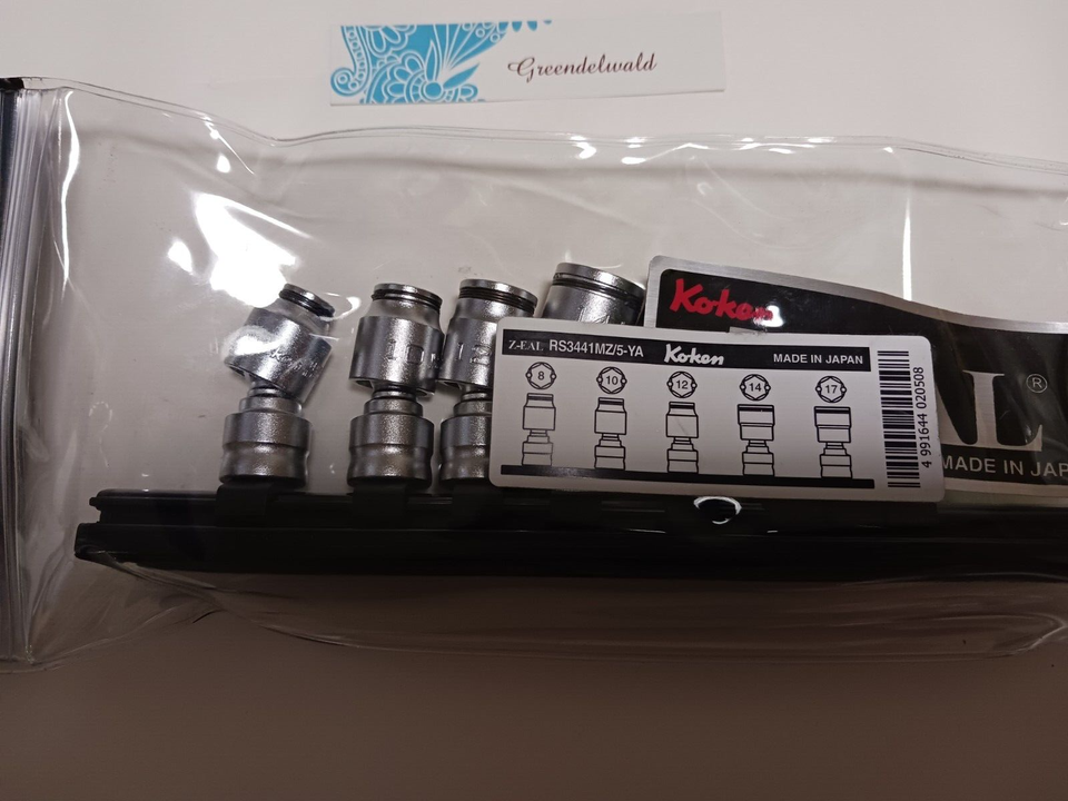 KOKEN Z-EAL 3/8" NUT GRIP UNIVERSAL SOCKET SET (8,10,12,14,17mm ...