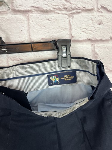 HART SCHAFFNER MARX vintage Stretch Wool Navy Dress Pants Slacks Size ...
