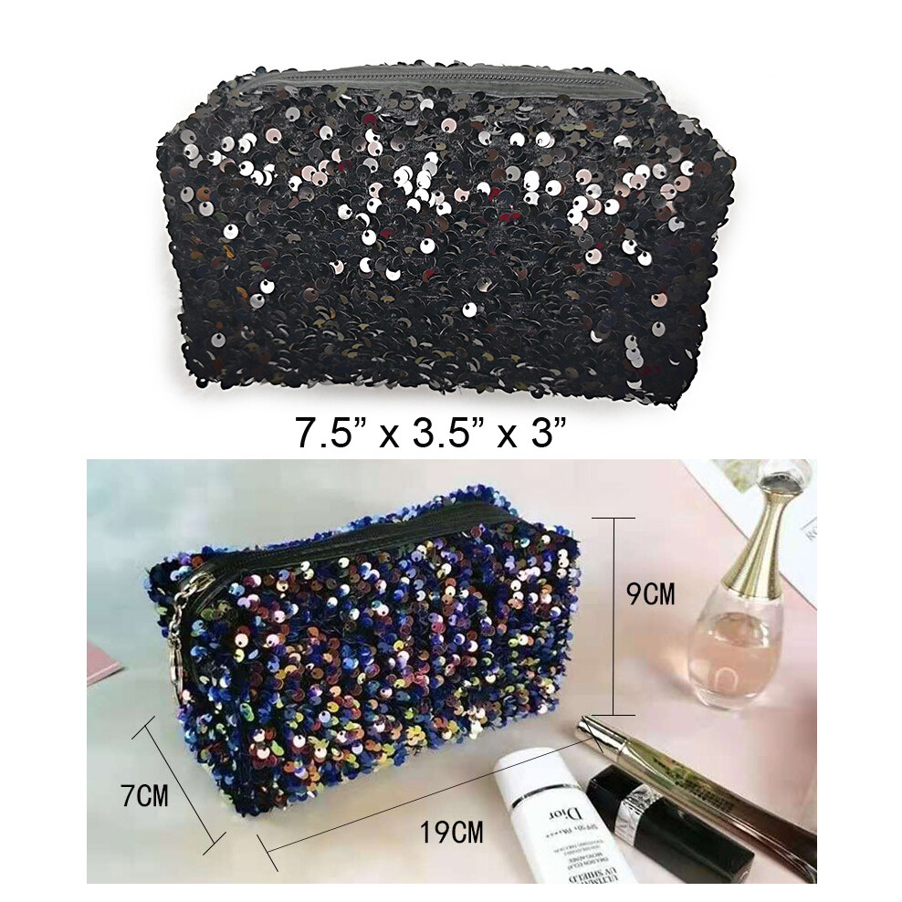 3D Sequin Bling Purse Evening Clutch Bag Party Prom Pouch Makeup Case ...