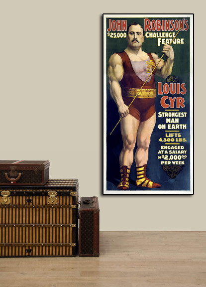 1898 Louis Cyr - Strongest Man on Earth! - Huge 6' Tall Poster ...