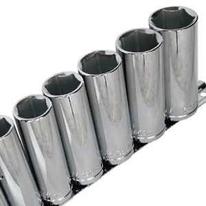 Deep SOCKET SET 1/2" drive. Long Reach 6 Point Hex Sockets on rail 13 ...