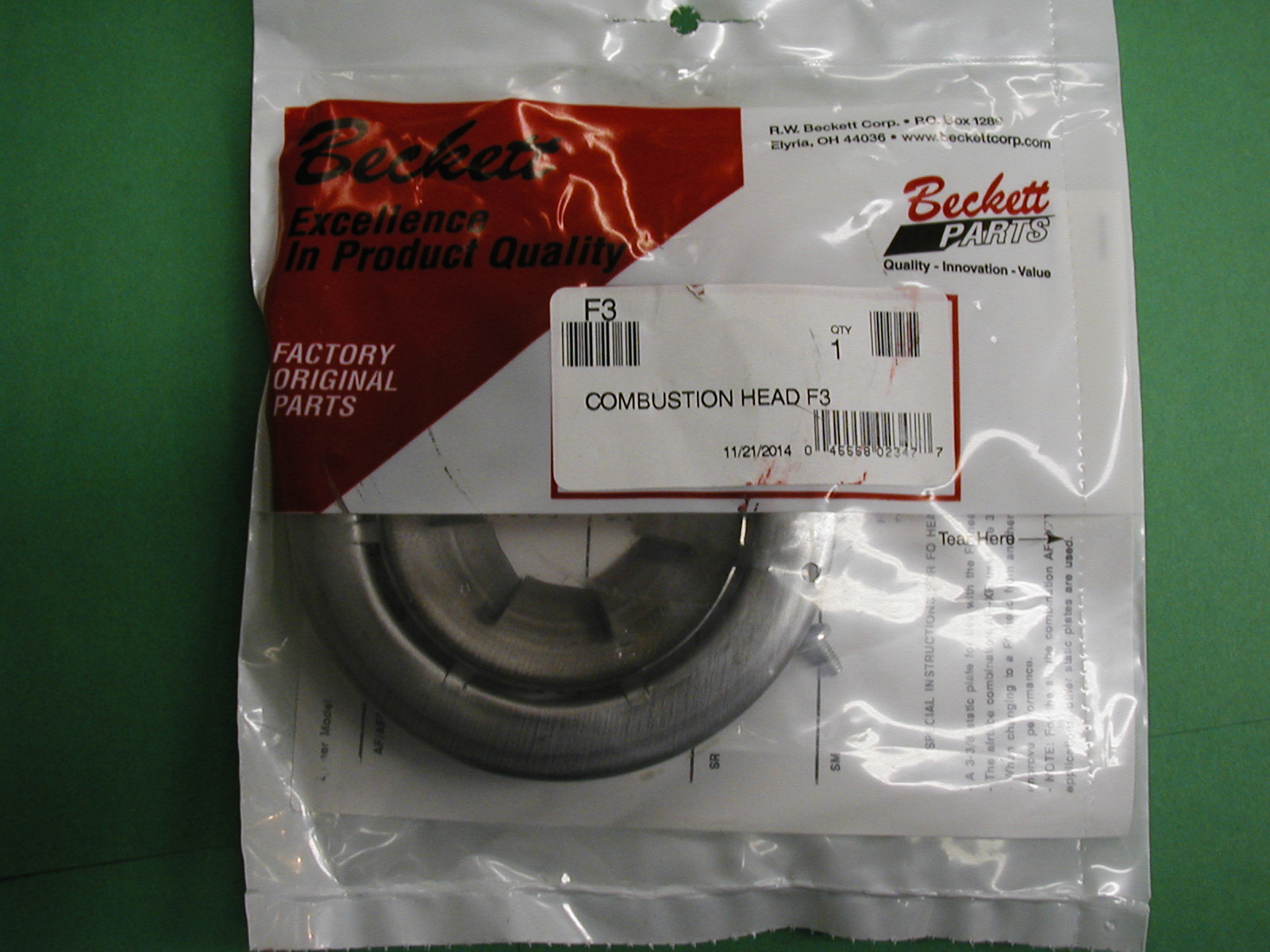 Beckett AF, AFG, SR Oil Burner RETENTION HEAD F3, F/3 & Universal ...