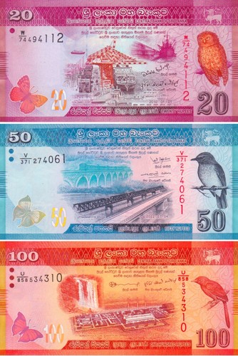 #1 Set of Asia Sri Lanka UNC 20 50 100 Currency Bill Paper Money ...