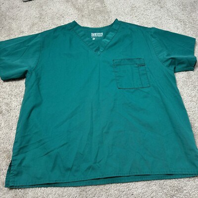 Wonder Work Green Scrubs Top, Everyday Durable Stretch Comfort, M | eBay