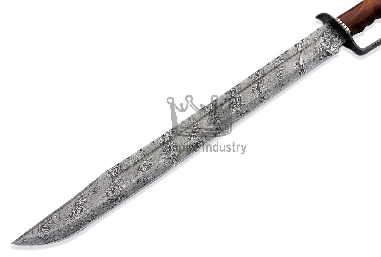 26'' Handmade Damascus Steel D-Guard Sword, Battle Ready With Sheath ...