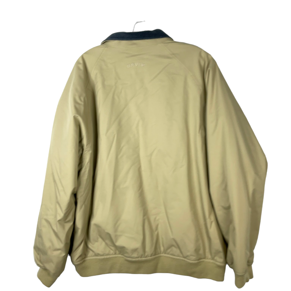 Orvis Men's Large Fleece Lined Bomber Jacket/Coat Full Zipper Beige | eBay