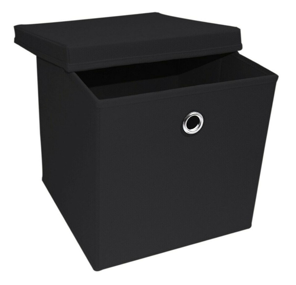 Grey Foldable Square Canvas Storage Collapsible Folding Box Fabric ...