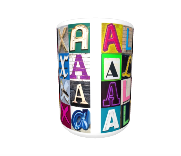 ALEXA Coffee Mug / Cup featuring the name in photos of sign letters | eBay