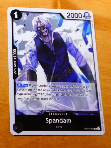 ONE PIECE PILLARS STRENGTH ENGLISH CARD GAME HOLO CARTE Spandam OP03 ...
