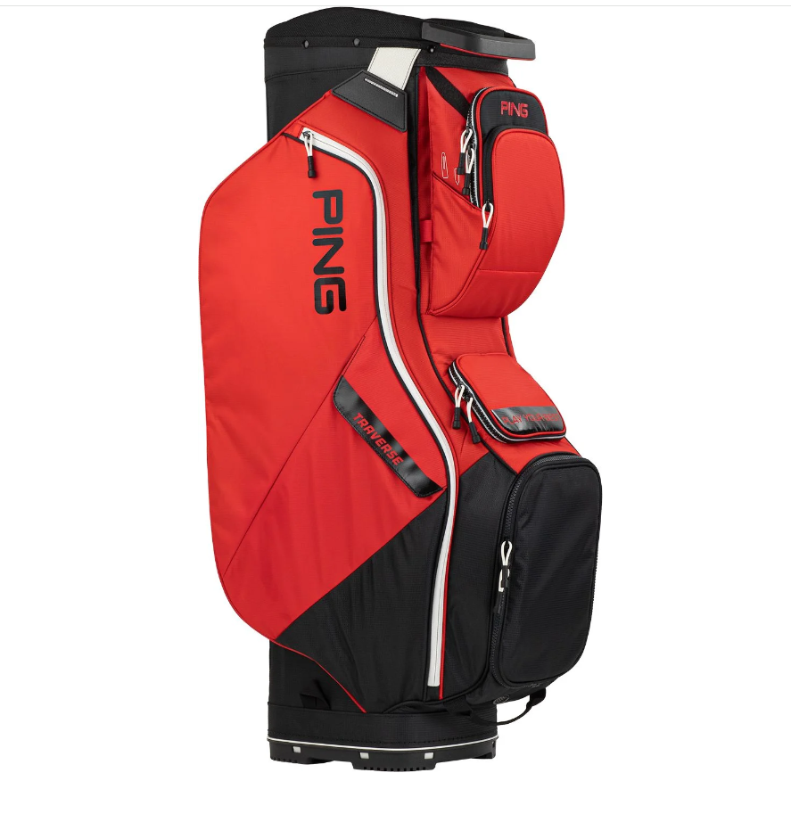 New Ping Traverse 214 Red/Black/White 14-Way Cart Bag | eBay