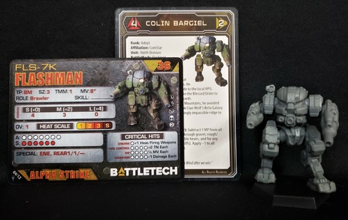 Battletech Flashman Mech + Pilot Cards Alpha Strike Comstar Battle II Catalyst | eBay