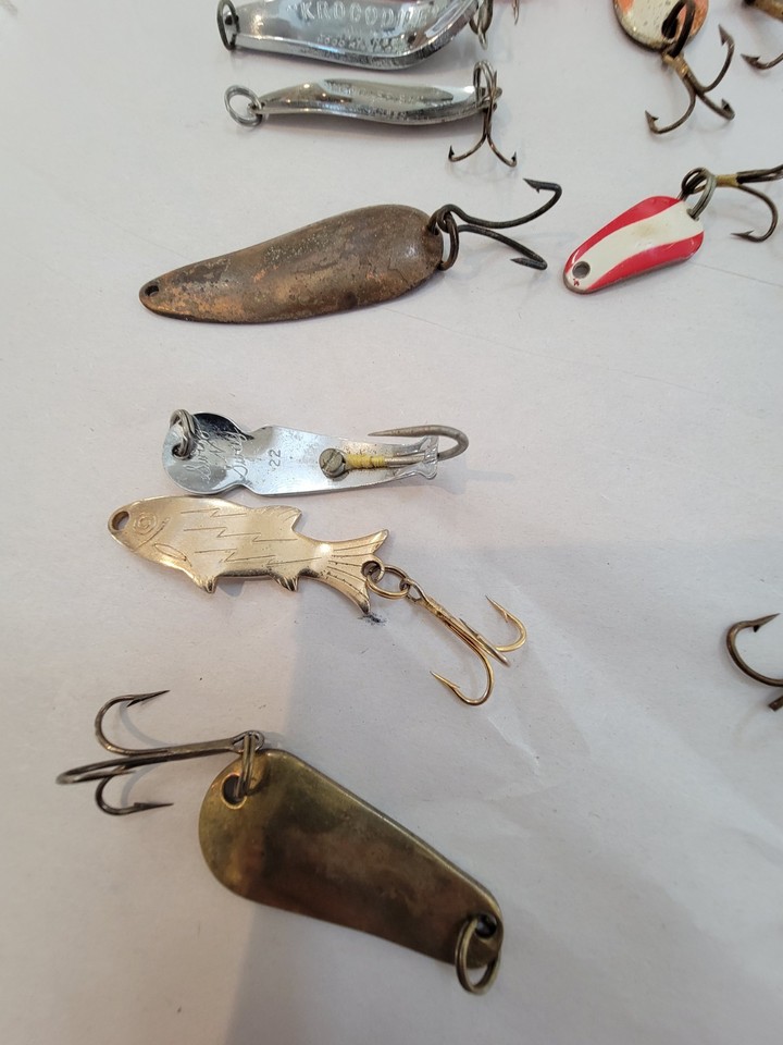 Vintage Fishing Spoons & Lures Lot of 58-Krocodile, Luhr Jensen ...