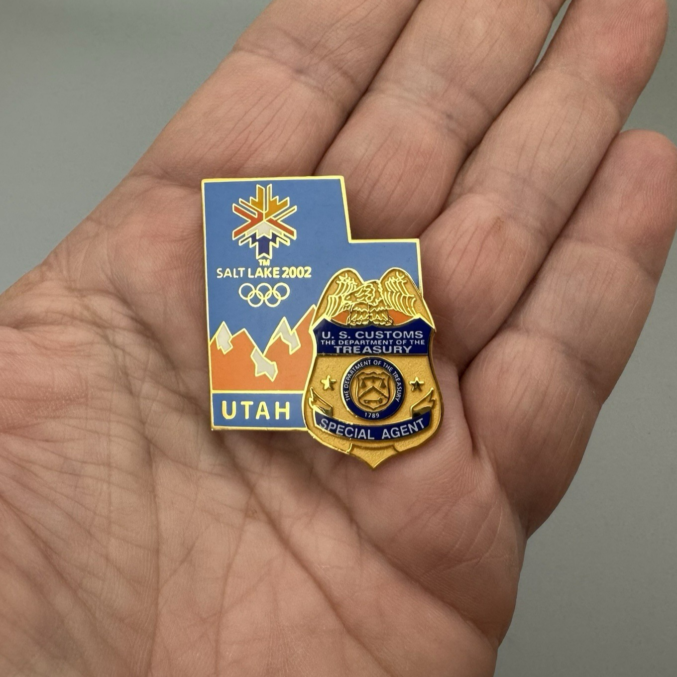 Vtg 2002 Salt Lake Utah Olympic Pin US CUSTOMS TREASURY SPECIAL AGENT ...