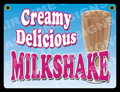 MILKSHAKE SIGN - Concession Trailer, Stand, Dairy Bar 12" x 17" PVC | eBay