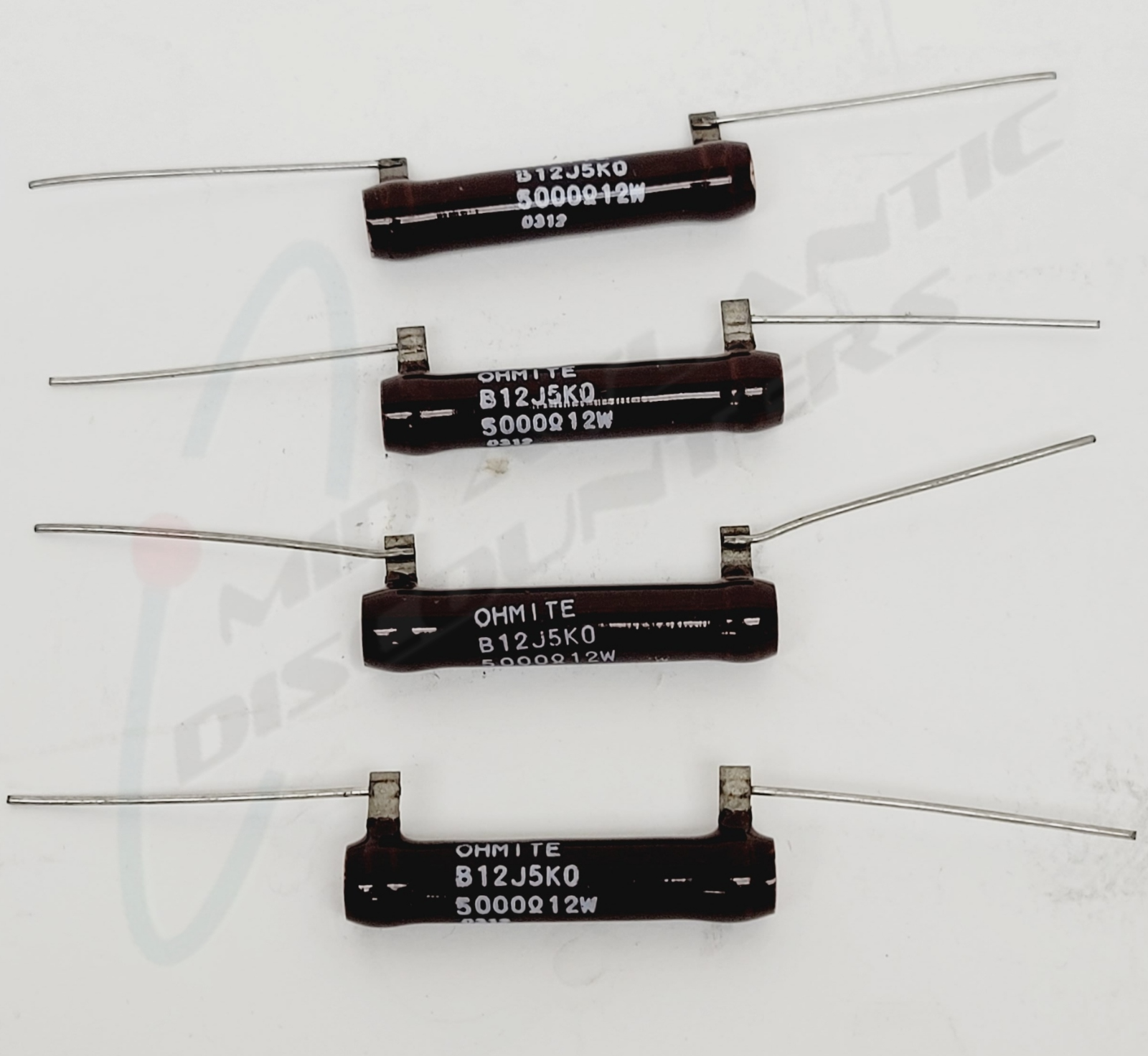 4 Ohmite B12J5K0 Wirewound Resistors - Through Hole 12 Watt 5K 5% Axial ...
