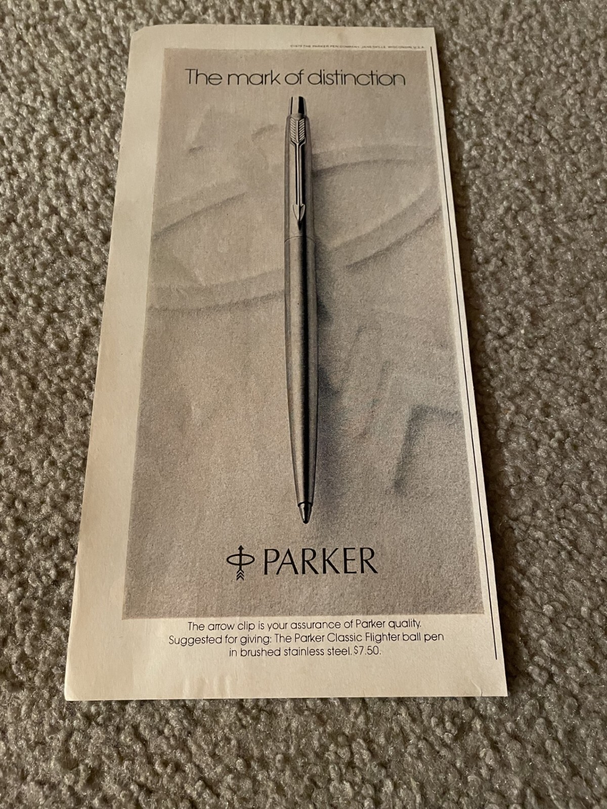 Vintage 1979 PARKER CLASSIC FLIGHTER BALL PEN Print Ad 1970s | eBay