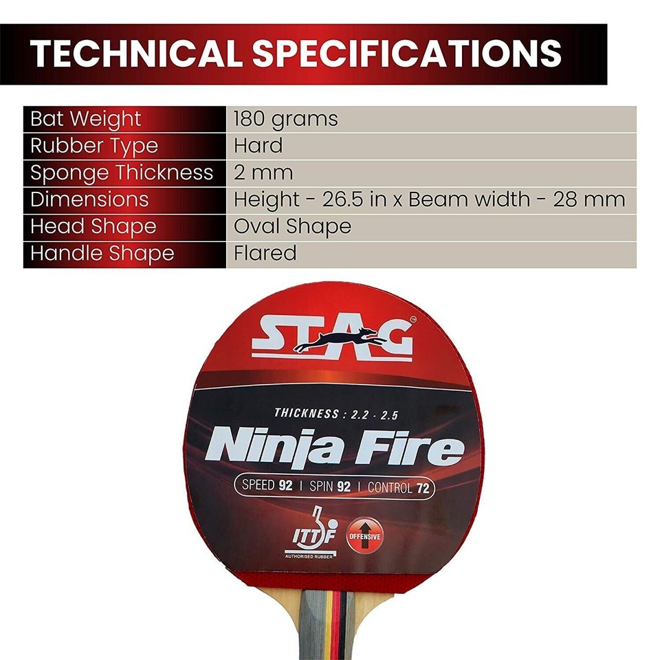 Table Tennis Sports Play Advanced Racquet Bat Ninja Attack Ping Pong ...