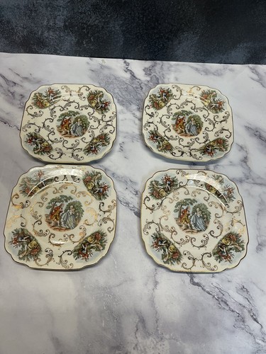 Hampton China 22 KT Gold Trimmed Colonial Courting Couple Dessert ...