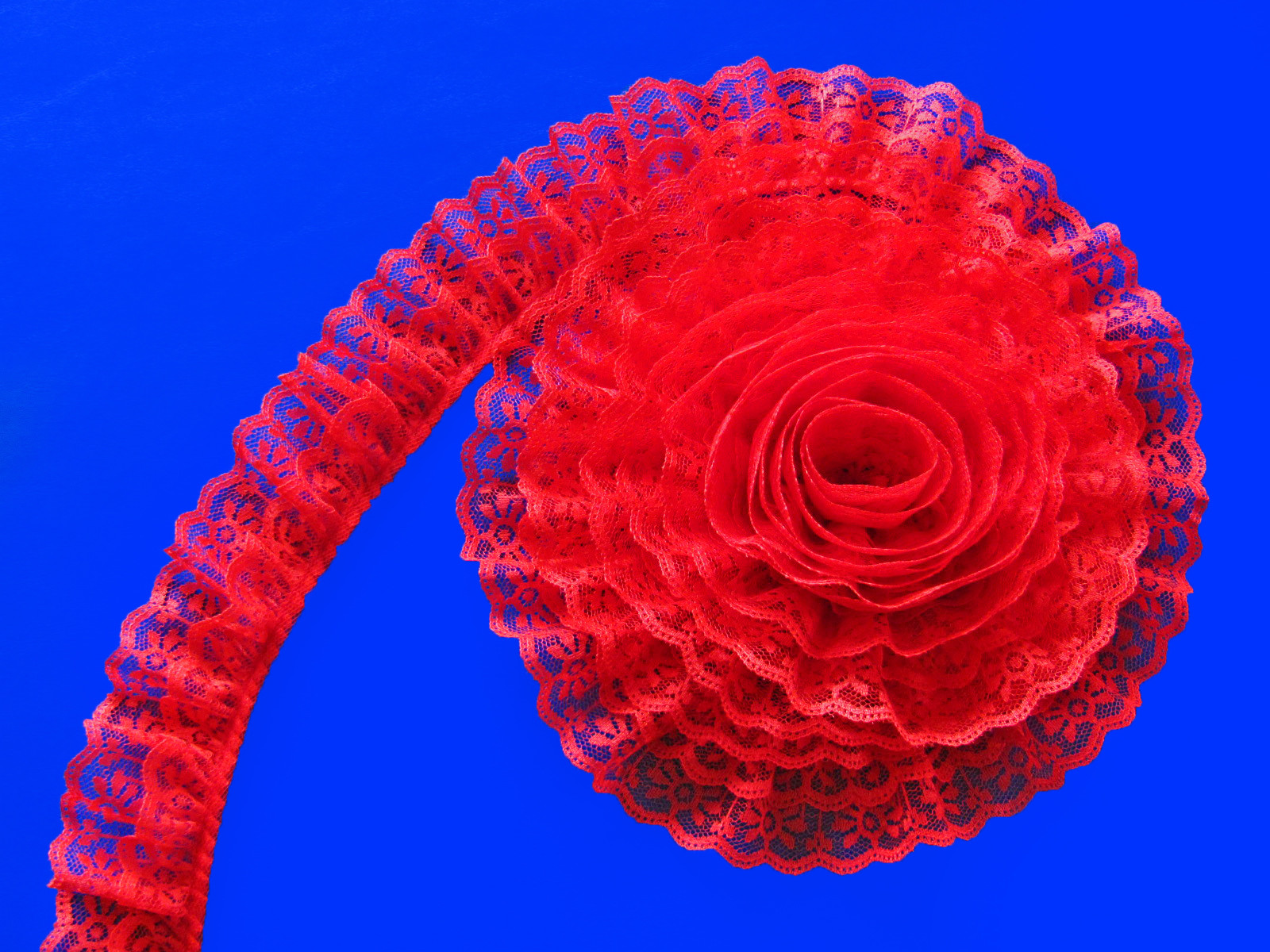 Red 2 Inch DOUBLE Ruffle Candlewick Lace Trim~By 5 Yards | eBay