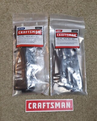 NEW CRAFTSMAN HEX KEY ALLEN WRENCH SET 40 PC PIECE SAE STANDARD INCH ...