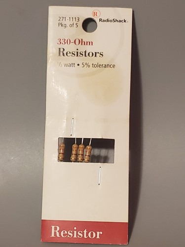 Vintage Radio Shack 330 Ohm / 100 Ohm Resistor / 5mm Infrared LED Lot ...