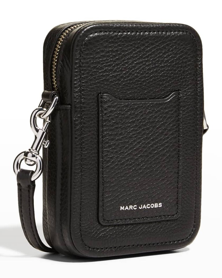 MARC JACOBS Logo Quilted Phone Crossbody Bag Black | eBay