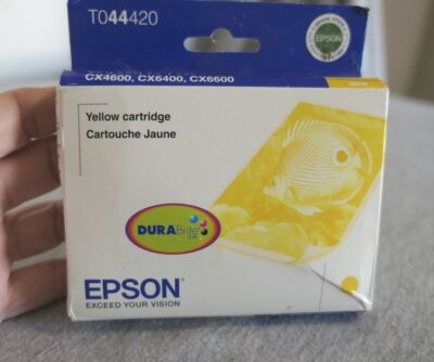 NEW 2010 Epson Stylus T044420 Yellow Ink Cartridge C64 C66 C84 CX4600 ...