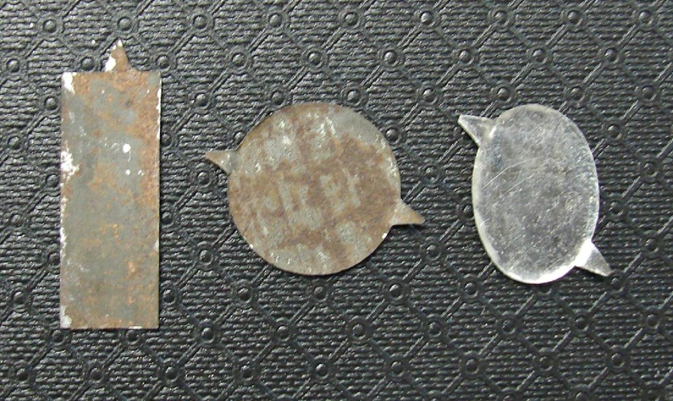 ( 3 ) Antique Tobacco Tags tin tags Rudder Skinner Calhoun tobacco tags ...