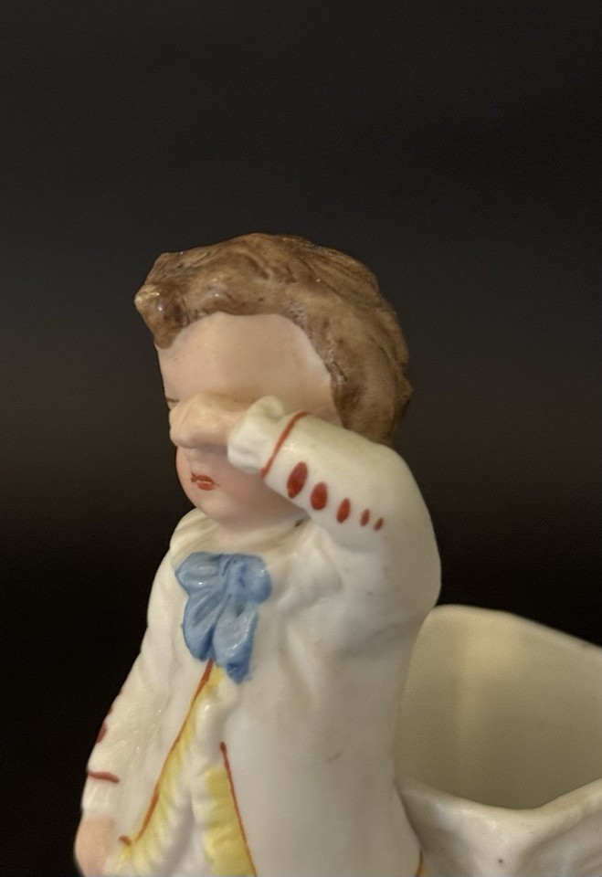 Antique German Bisque Porcelain Boy Crying Figurine Match Holder ...