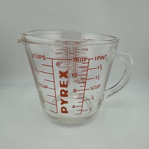 VTG 1950’s Pyrex D Handle Measuring Cup #516 Red Letter 2-Cup 16oz Made ...