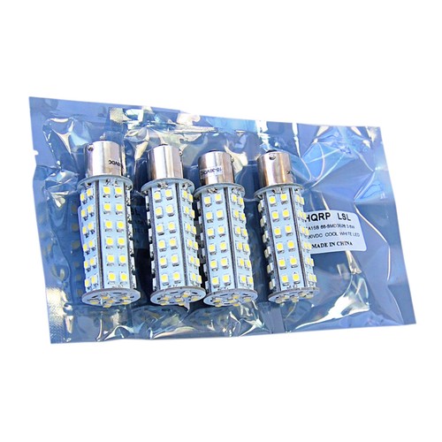 4-Pack HQRP BA15s 66 Leds SMD3528 White Bulb For 93 382 1141 1156 Rv ...