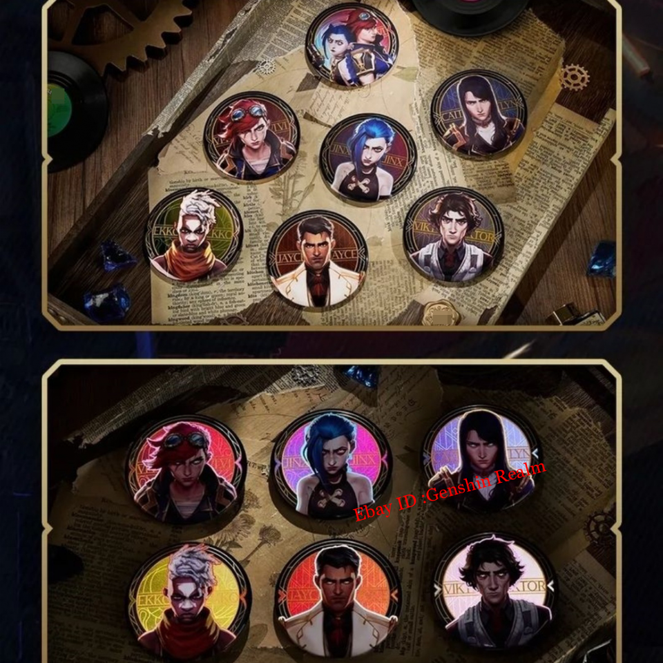 7Pcs/Set Anime Arcane：League of Legends Series Badge Decor Pendant Gift ...