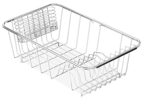 Small Dish Drainer Rack In Sink Adjustable Expandable 304 Stainless ...