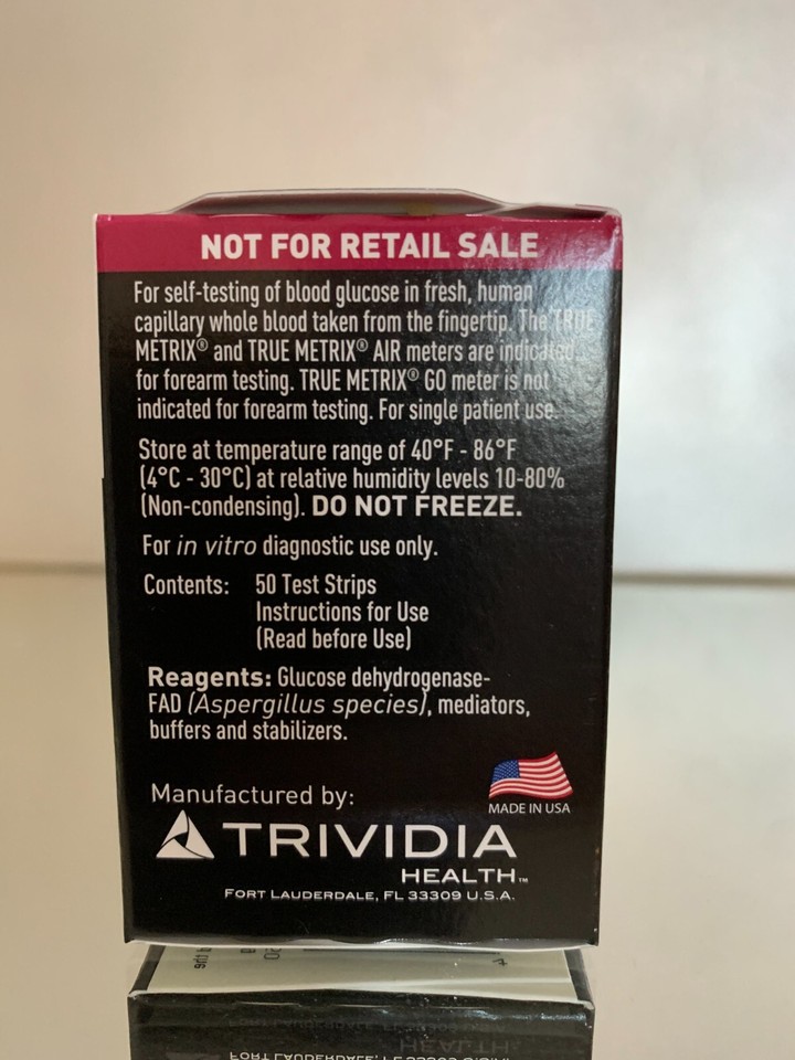 True Metrix Blood Glucose Test Strips 50 CT (1 BOX) EXP 09/2026 ...