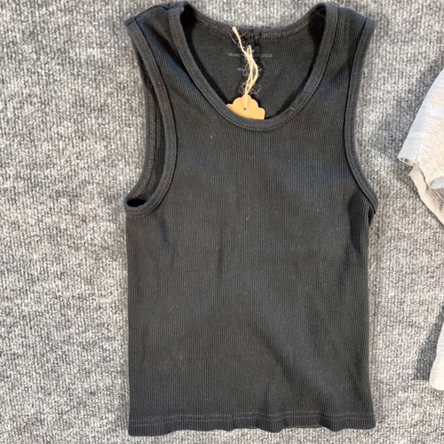 Brandy Melville Black Ribbed Tank Top Fitted Stretch | eBay UK