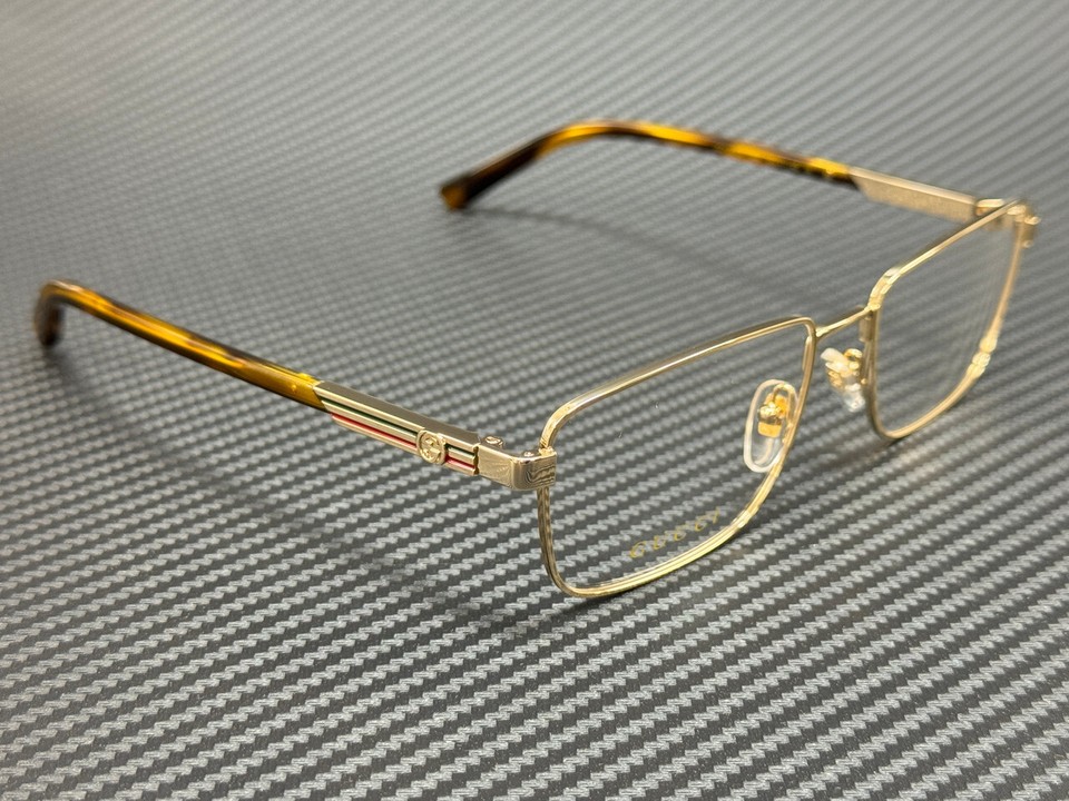 GUCCI GG1291O 002 Gold Havana Men's 55 mm Medium Eyeglasses | eBay