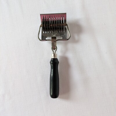 Vintage Antique Stainless Metal Pasta Pastry Cutter Roller Black Wood ...